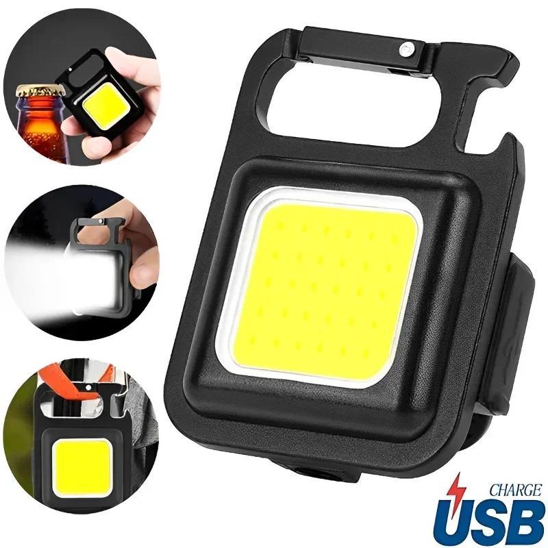 Mini COB Keychain LED Light USB Rechargeable Magnetic Mount Work ...