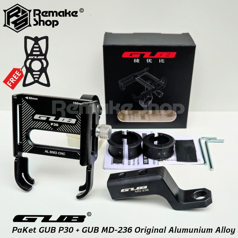 Paket Phone Holder GUB P30 + Bracket GUB MD-236 Original Alumunium ...