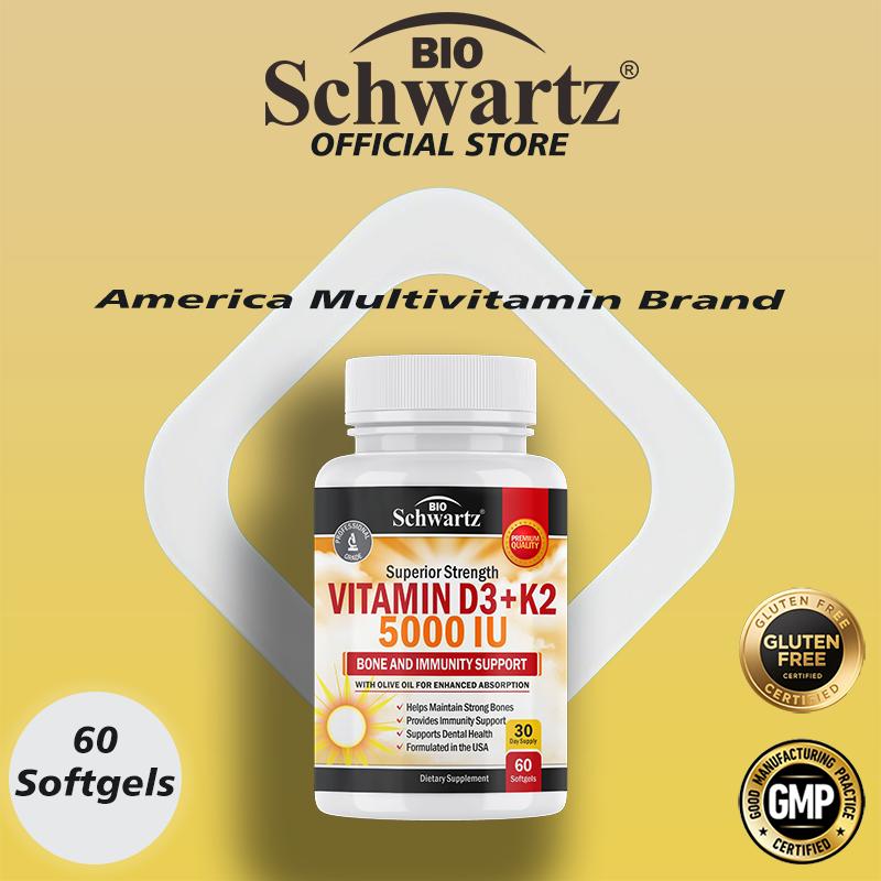 BioSchwartz Vitamin D3+K2 5000 IU – Penyerapan Kalsium Maksimal untuk ...