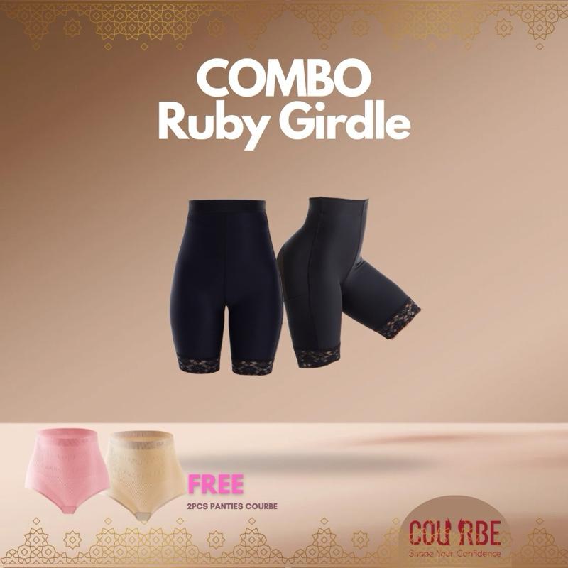 Courbe Ruby Girdle Combo Cover Lower Body Hip Shapewear [ Black + Black ...