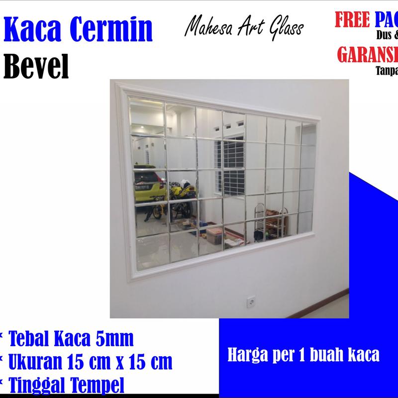 Kaca cermin Bevel 15 x 15 cm tebal 5ml - Cermin hiasan dinding - Shop ...