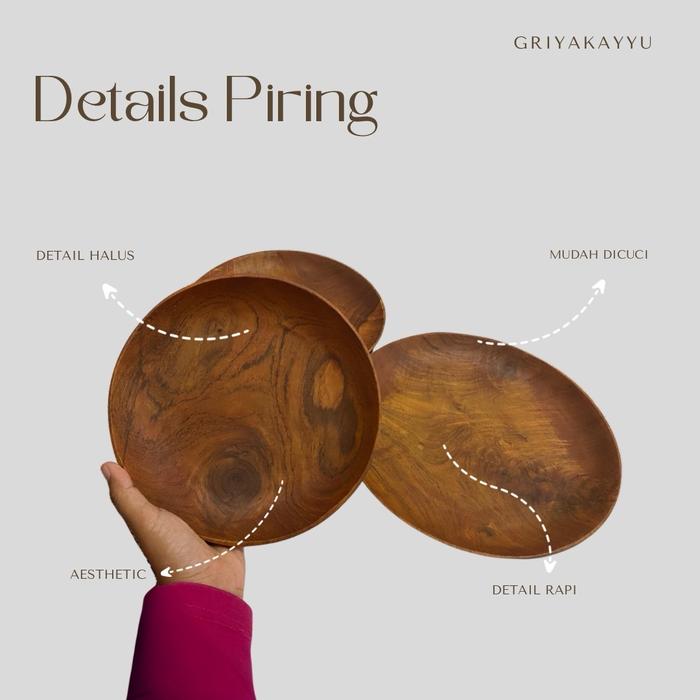 Promo ( Ecer) Piring kayu jati - piring kayu mahoni - piring kayu ...