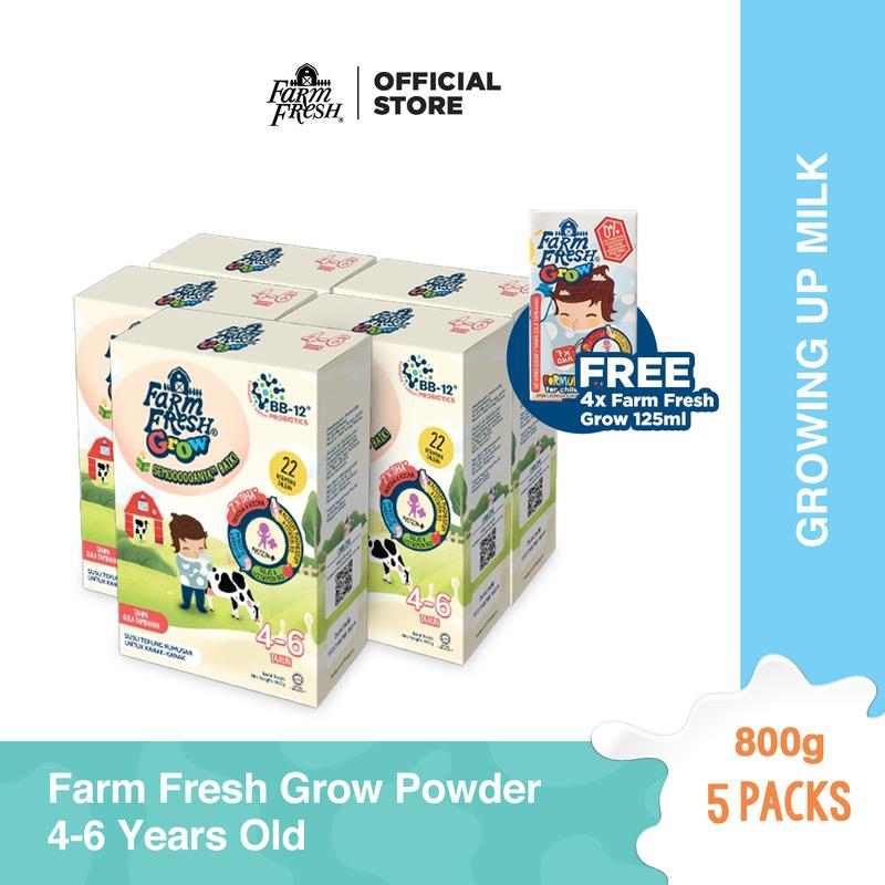 Farm Fresh Grow Powder 4-6 Years Old 800g x 5 Boxes + [FREE] - TikTok ...