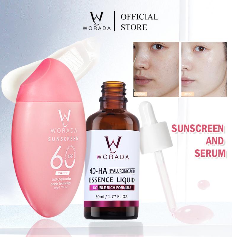 WORADA COMBO 1 SPF 60 SUNSCREEN AND 4D-HA HYALURONIC SET su - TikTok ...