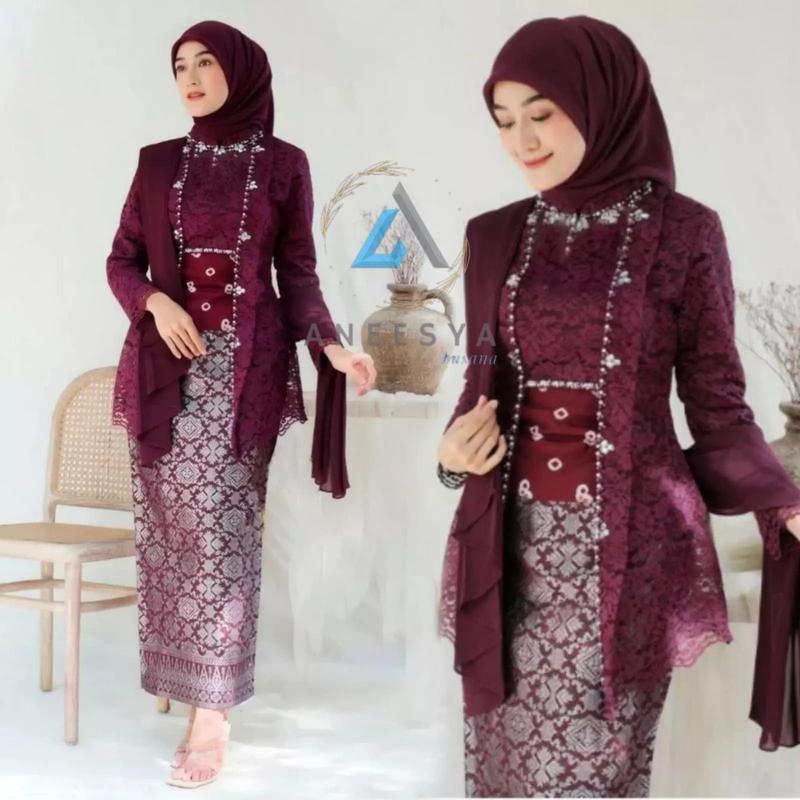 Batik Kebaya Sabira Laksmi Set Kebaya Kutubaru Free Obi Belt - Shop ...