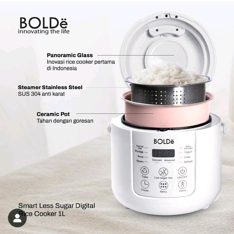 BOLDe Smart Digital Less Sugar Rice Cooker 1 L - Tutup Transparant ...