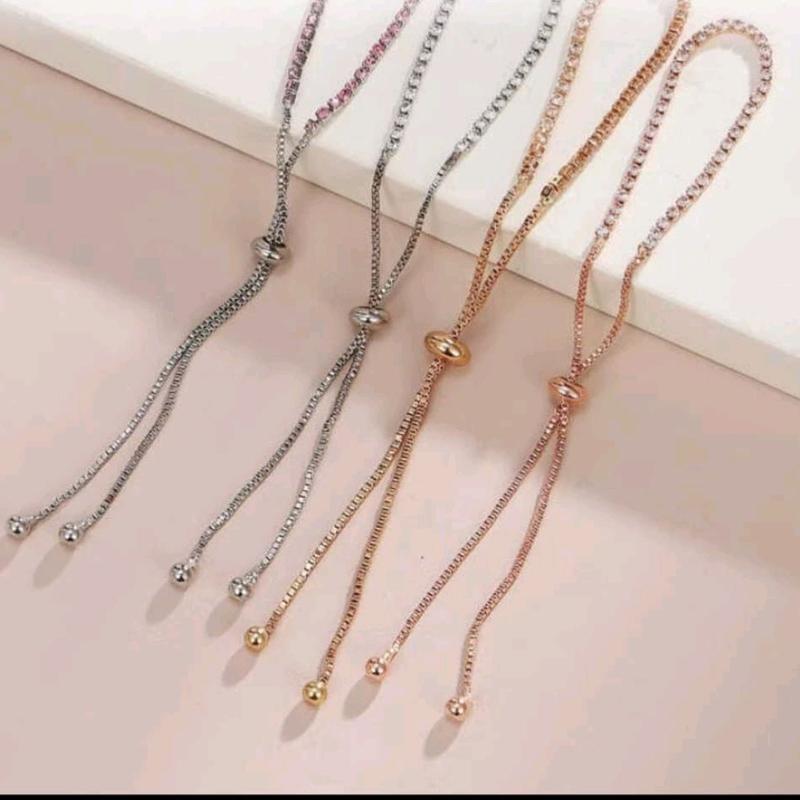 Gelang Rantai Titanium Serut Diamond Wanita Gelang Kristal Aksesoris ...