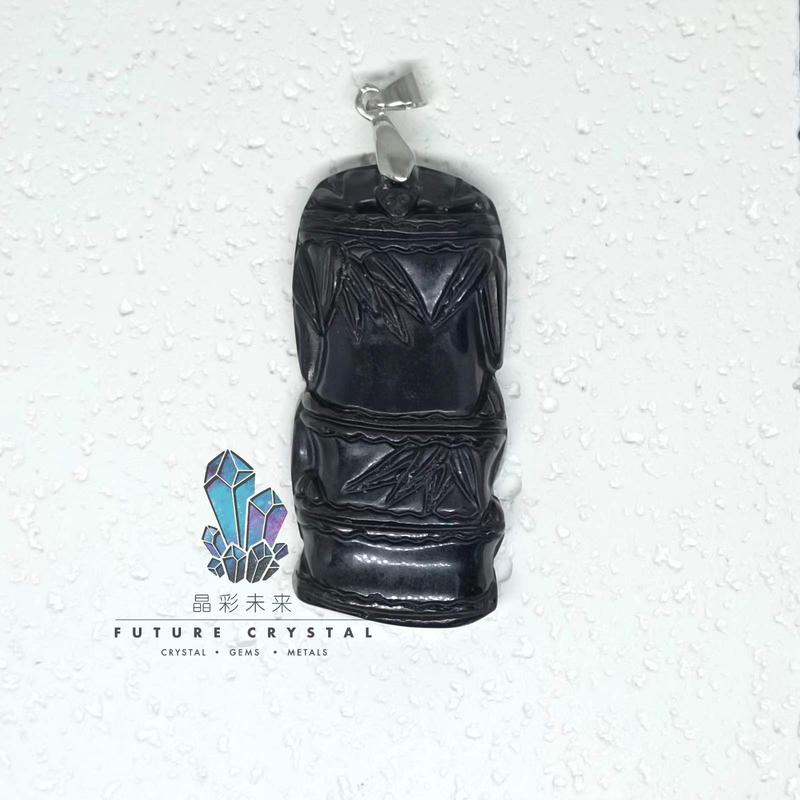 Obsidian Crystal Bamboo Crawling Pendant with hook - TikTok Shop Malaysia
