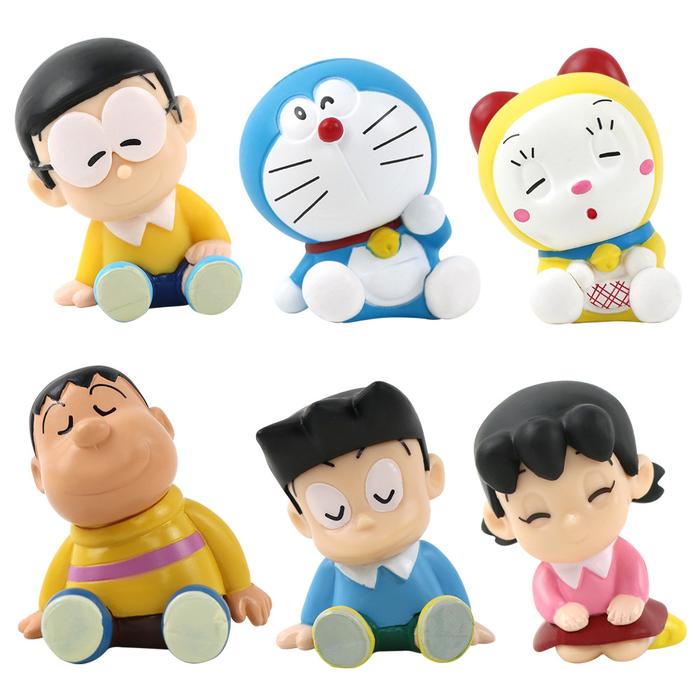 Jual 6pcs/set Doraemon Figurine Kawaii Figure Nobita Nobi Shizuka ...