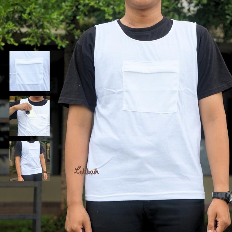 LABBAIK - Kaos Singlet Saku Pria Singlet Putih Pria Perlengkapan - Shop ...
