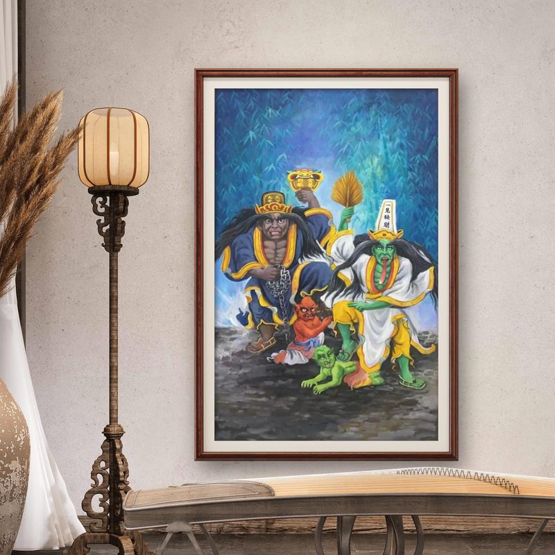 "Zhang Junlong Oil Painting" Big Second Uncle oil painting, pure - TikTok Shop Singapore