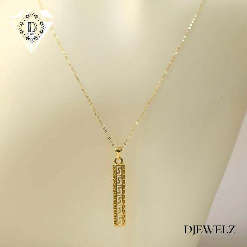 18k Tauco Chain 18' with Fen Bar Pendant lightweight - TikTok Shop ...