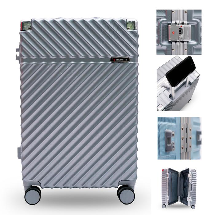 Promo Koper Hardcase Aluminum Polo City No Zipper Size Kabin 20 Inch ...