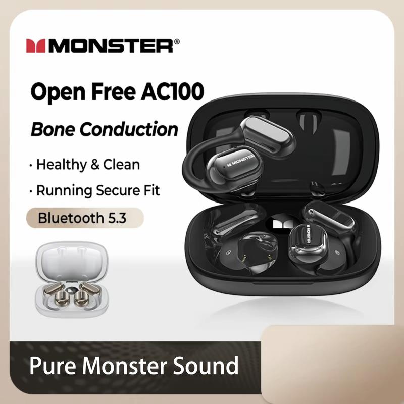 Monster AC100 Wireless Bluetooth Headsets Ultra Long bone conductivity ...