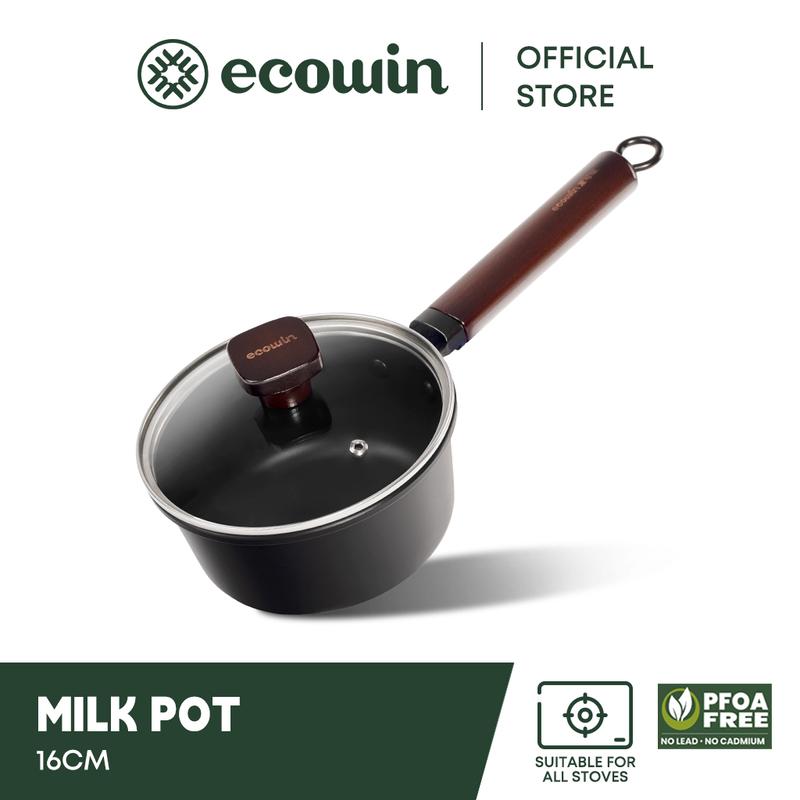 Ecowin iron milk pot 16cm with lid cookware kitchen supplies - TikTok ...