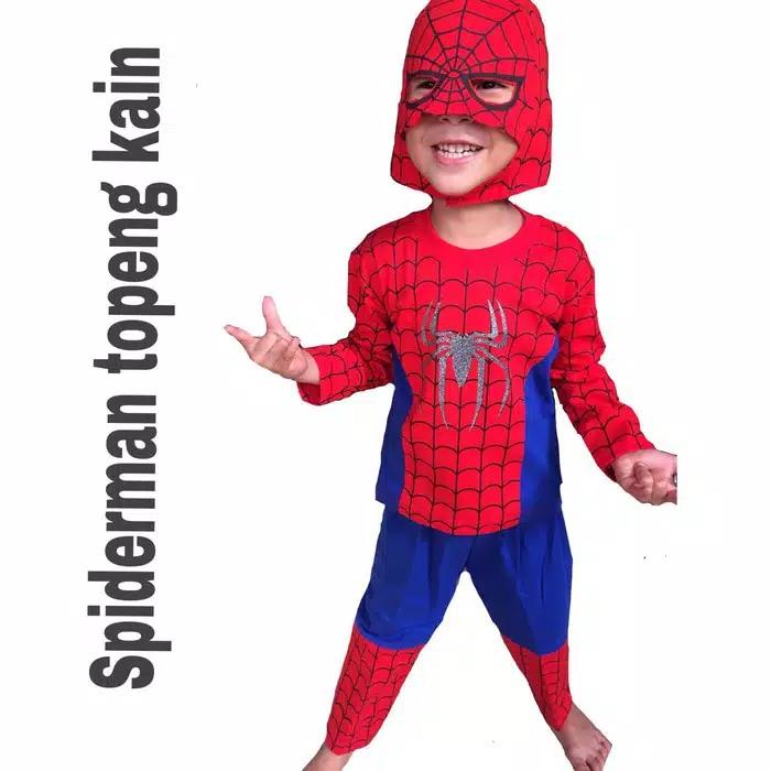KOSTUM BAJU ANAK SPIDERMAN FREE TOPENG KAIN - Shop | Tokopedia