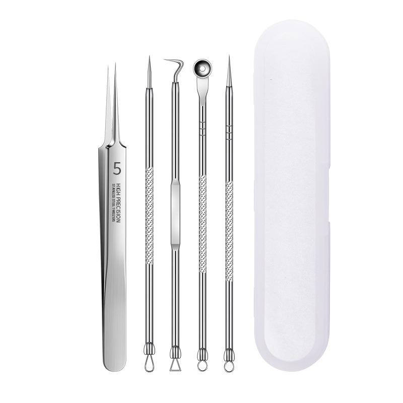 5pcs Acne Needle Tweezers Set Pimple Squeezing Tools Professional ...