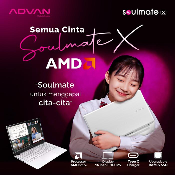 Promo (FREE TAS) ADVAN Soulmate X 14” inch IPS FHD AMD 3020e 4GB/128GB ...