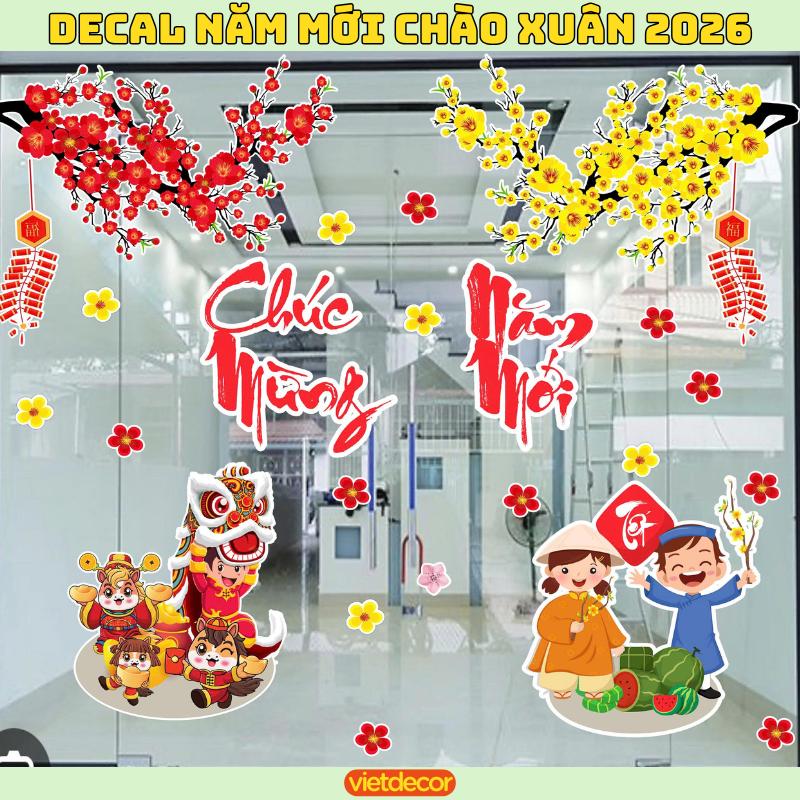 Decal Tết 2026 Bính Ngọ hàng Việt Nam khổ lớn Decal Trang tr - TikTok ...