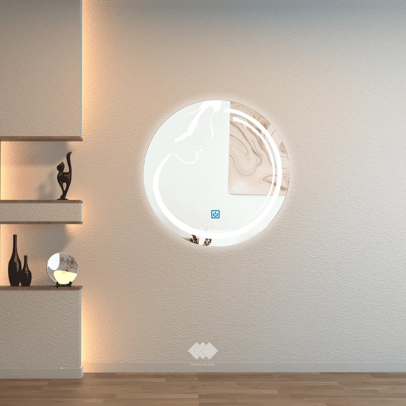 Cermin LED Touchscreen kaca bulat bergambar diameter 40 cm 3 - Shop ...