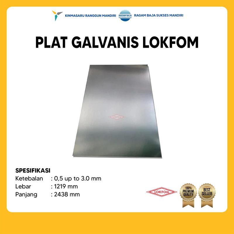 Plat Galvanis Lembaran Merk LOKFOM (4' x 8' (1219 x 2438 mm) - Shop ...
