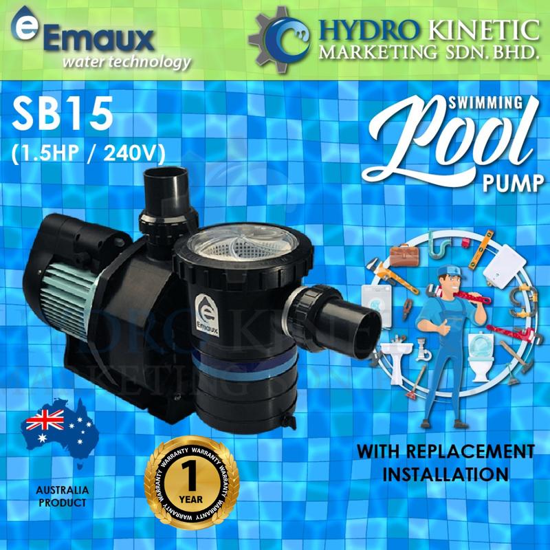 Emaux SB15 (1.5HP) Australia Swimming Pool Water Pump, Pam Kolam ...