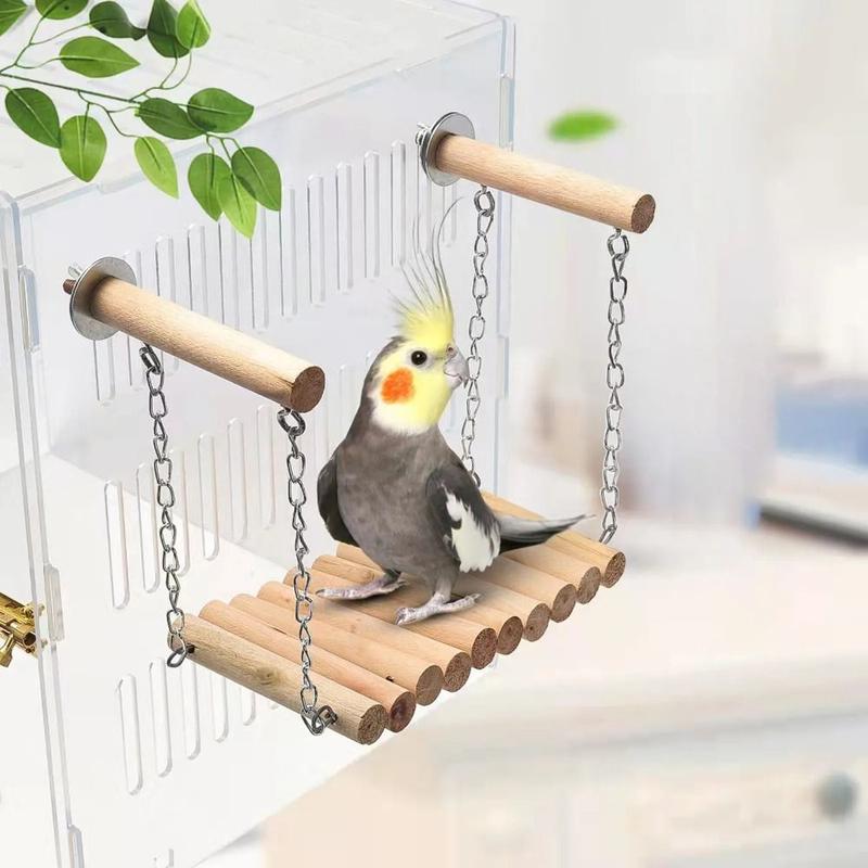 Pet Interactive Wood Bird Parrot Ladder Hanging Natural Bird - TikTok ...