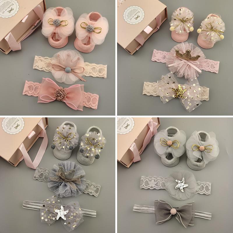 Ikat kepala renda bayi perempuan, 3 helai / set, comel, stokin ...