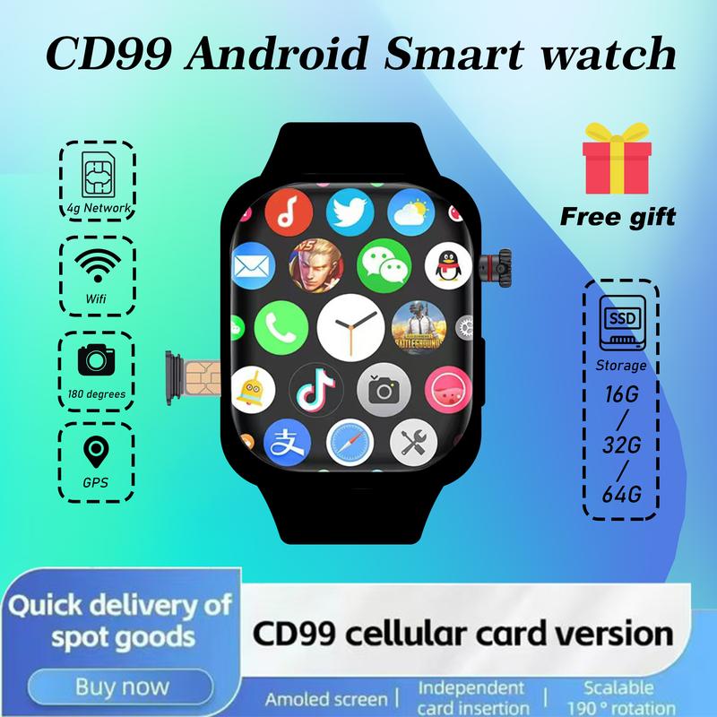 CD99 Smart Watch WiFi/4G Plug-in SIM Card 180 Degree Rotatin - TikTok ...