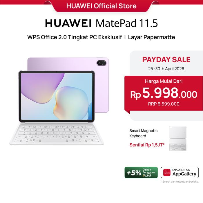 Promo HUAWEI MatePad 11.5-inci 2025 Tablet | WPS Office 2.0 Tingkat PC ...