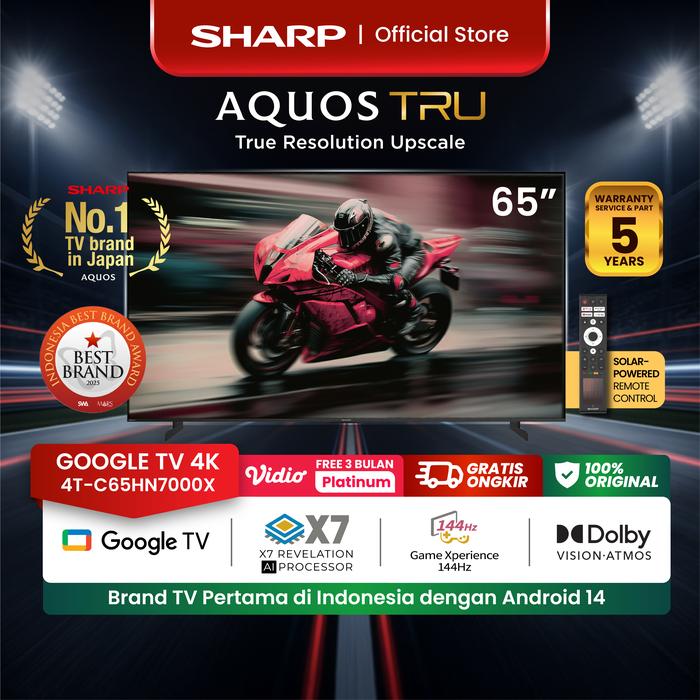 Promo SHARP Aquos TRU 4K Google TV 65 Inch - 4T-C65HN7000X - X7 ...