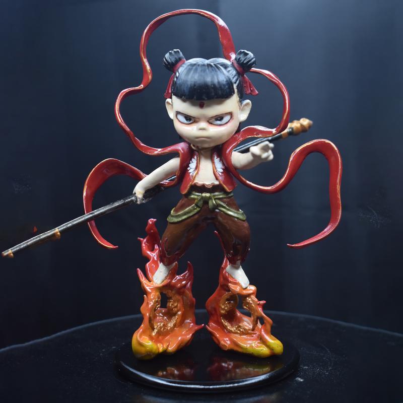 Patung Pertarungan Nezha, dengan Tombak Api, Roda Api Angin, - TikTok ...
