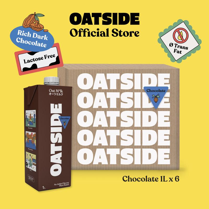 OATSIDE Chocolate Oat Milk 1L x 6 - Dairy Free, Rich, Made with ...