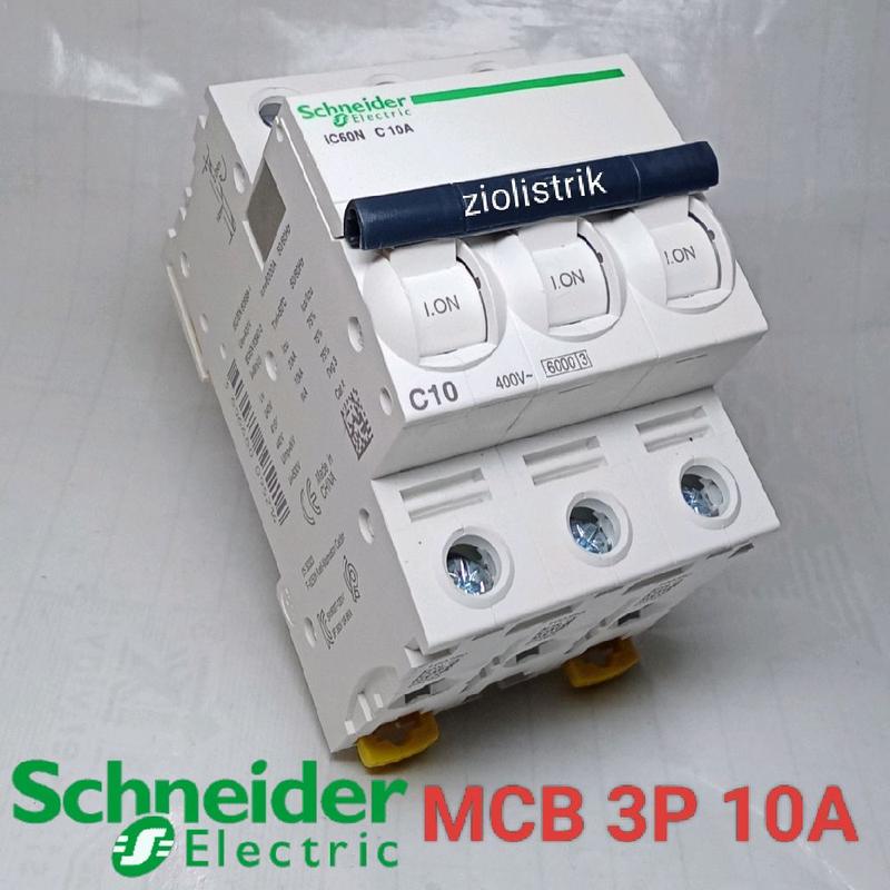Schneider mcb 3p 10a acti9 a9f74310 ic60n original - Shop | Tokopedia