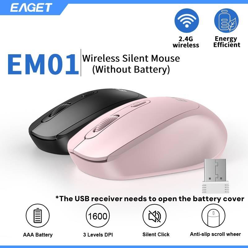 [COD] Eaget Black Wireless Mouse With Receiver Mute Mouse 800/1200/1600 ...