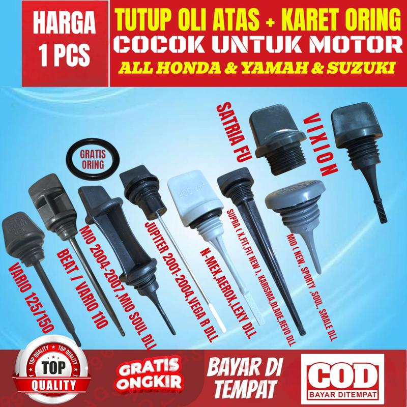 Tutup/Penutup/Colokan atas Oli Mesin/Atas Set + KARET ORING /tutup ...