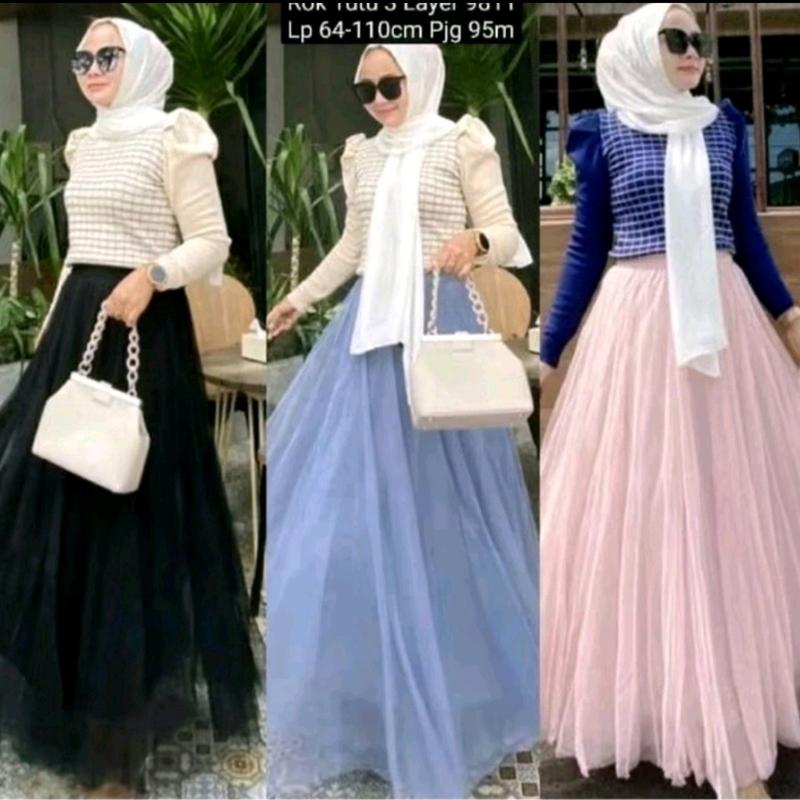 ROK TUTU MAXI MODEL PECAH 10 BAHAN TILE - Shop | Tokopedia