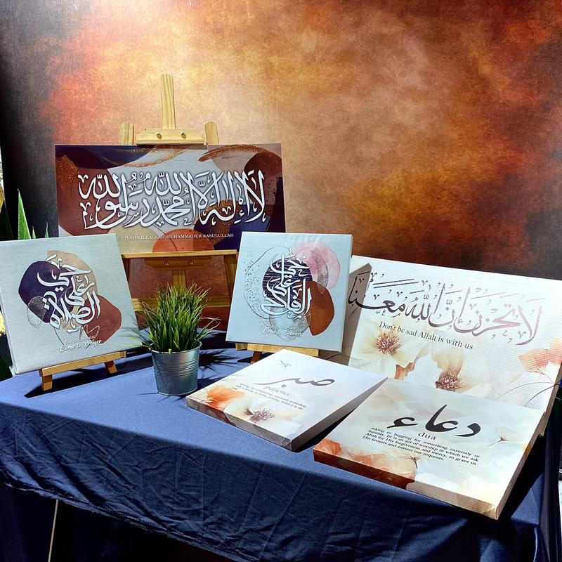 Bingkai Gambar Khat Islamic 3 Panel Seni Khat Hiasan Deko Dinding ...
