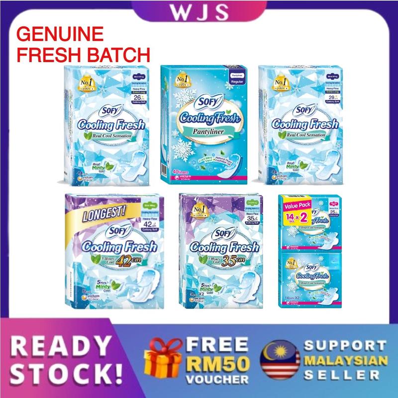(STOK BARU) WJS Sofy Cooling Minty Ultra Slim Wing Pad Sofy Liner ...