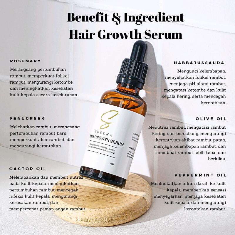 SHEENA HAIR GROWTH SERUM MINYAK PENUMBUH & MELEBATKAN RAMBUT RONTOK ...