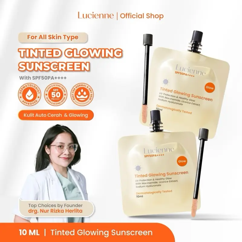 Lucienne Tinted Glowing Sunscreen SPF 50 / Sunscreen Wajah dengan - Shop | Tokopedia