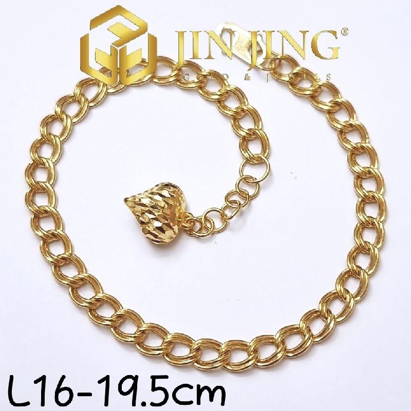 JIN JING RANTAI TANGAN COCO PLAIN WITH LOVE EMAS 916 TULEN 2.30g-2.41g ...