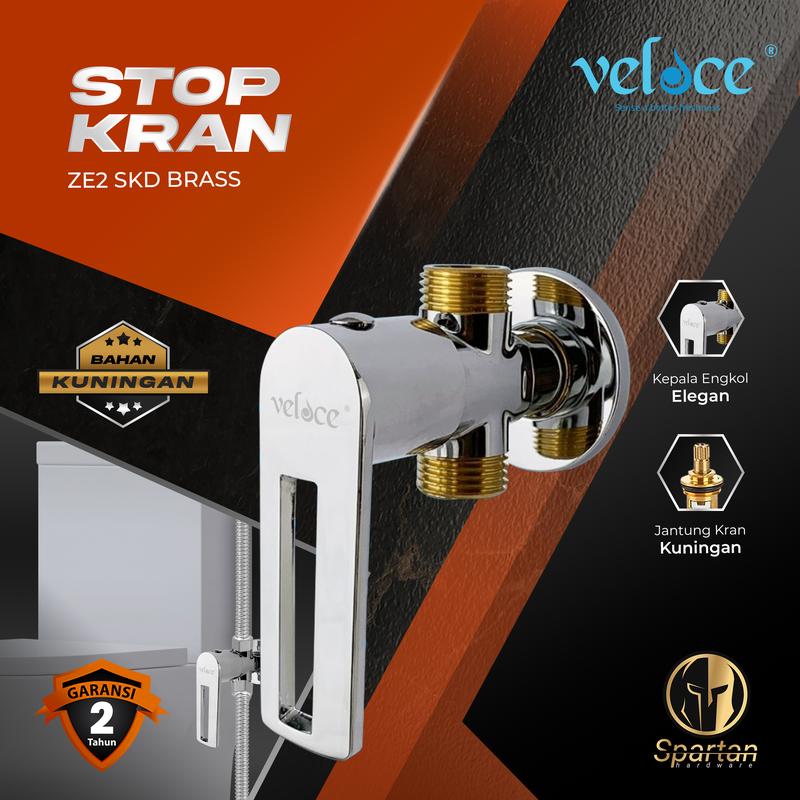 Stop Kran Cabang 2 Double 1/2 inch Stainless Veloce 2093 - Shop | Tokopedia
