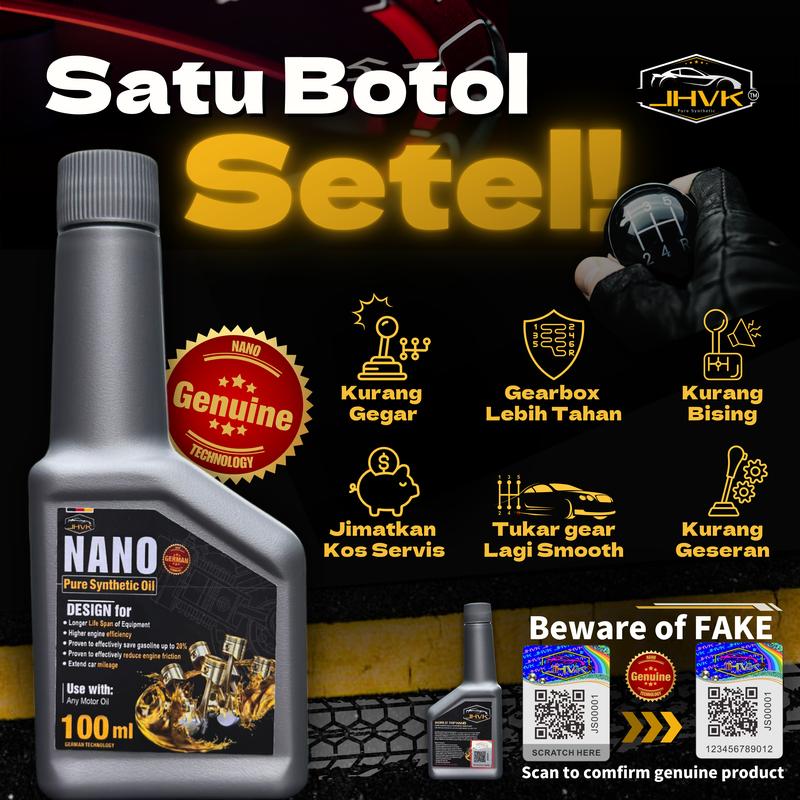JHVK Pure Nano Synthetic (Additive) 100ml Upgrade Gearbox Performance ...