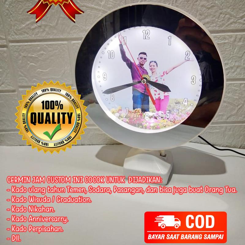 Jam cermin ajaib bisa custom foto ucapan kado custom murah unik - Shop ...