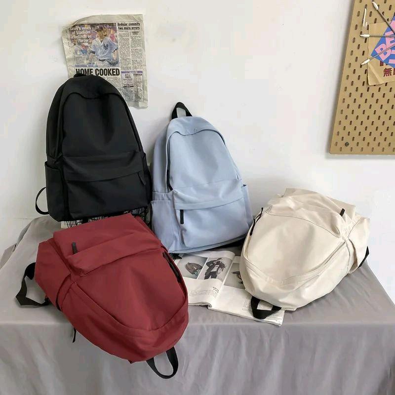 Tas Ransel Kanvas untuk Pelajar dengan Desain Polos yang Simpel - Shop ...