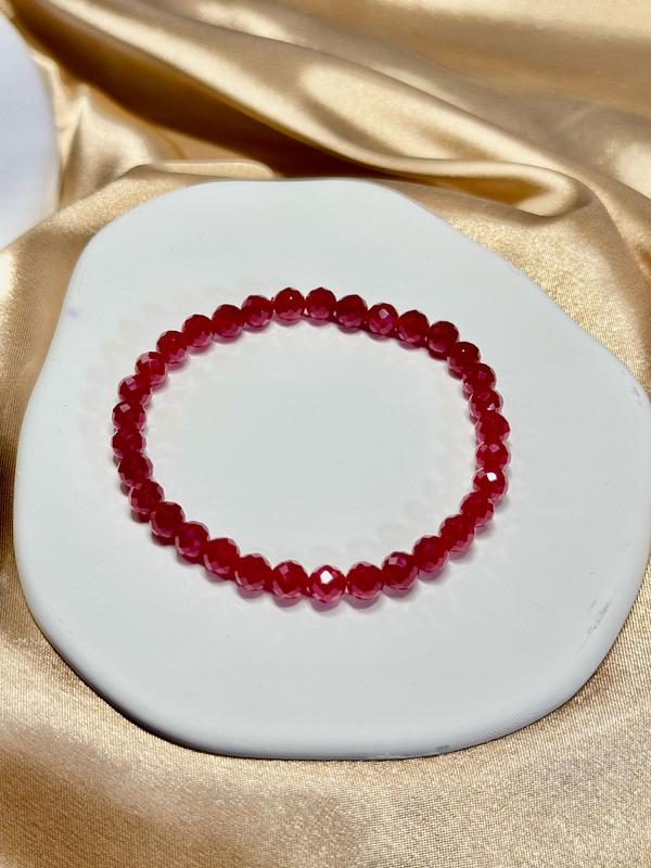 Crimson Red Ruby Faceted Bracelet - TikTok Shop Singapore
