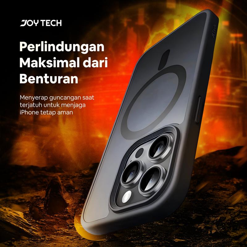 Joytech Magnetic Case Black Matte untuk iPhone 11 12 13 14 15 16 17 PRO ...