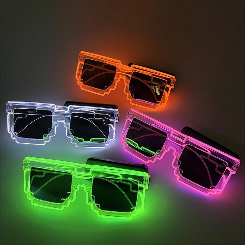 Led Light Glasses Creative Mosaic Bright Color Sunglasses Christmas ...