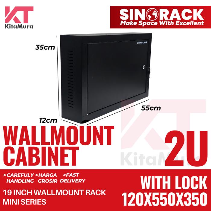 Jual Wallmount Rack Server 2U, Rak Server Single Door 2U - Hitam - Kota ...